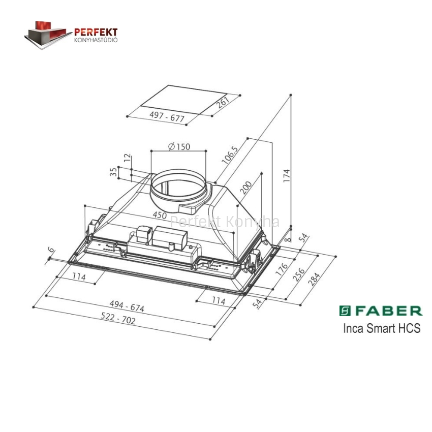 Faber Inca Smart HCS X A52 inox páraelszívó 5 év magyar garanciával ...